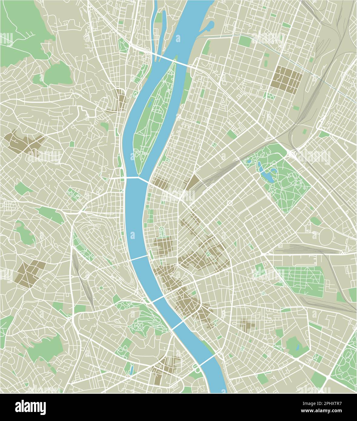 Vector city map of Budapest with well organized separated layers Stock ...