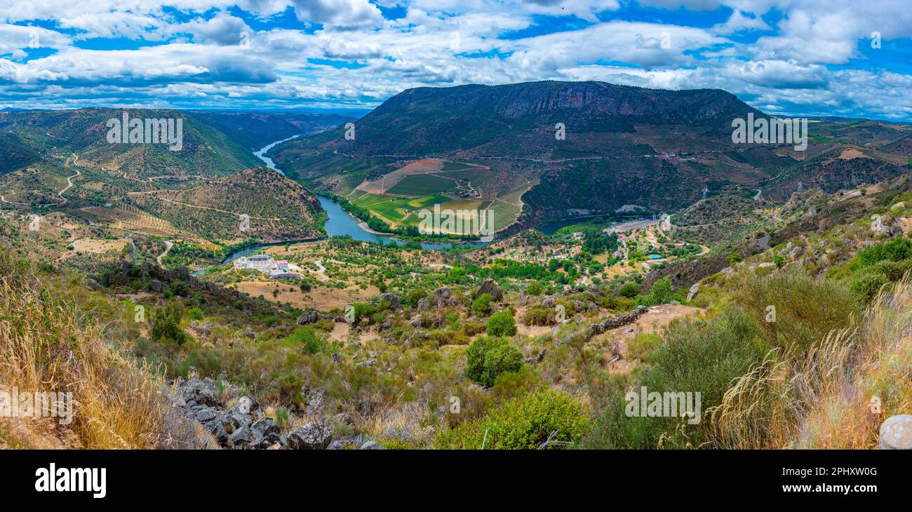 Panorama view of river Douro from Picon del Moro viewpoint in Spain ...