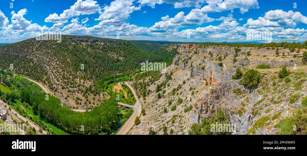 Canyon of Lobos river viewed from La Galiana viewpoint, Spain Stock ...