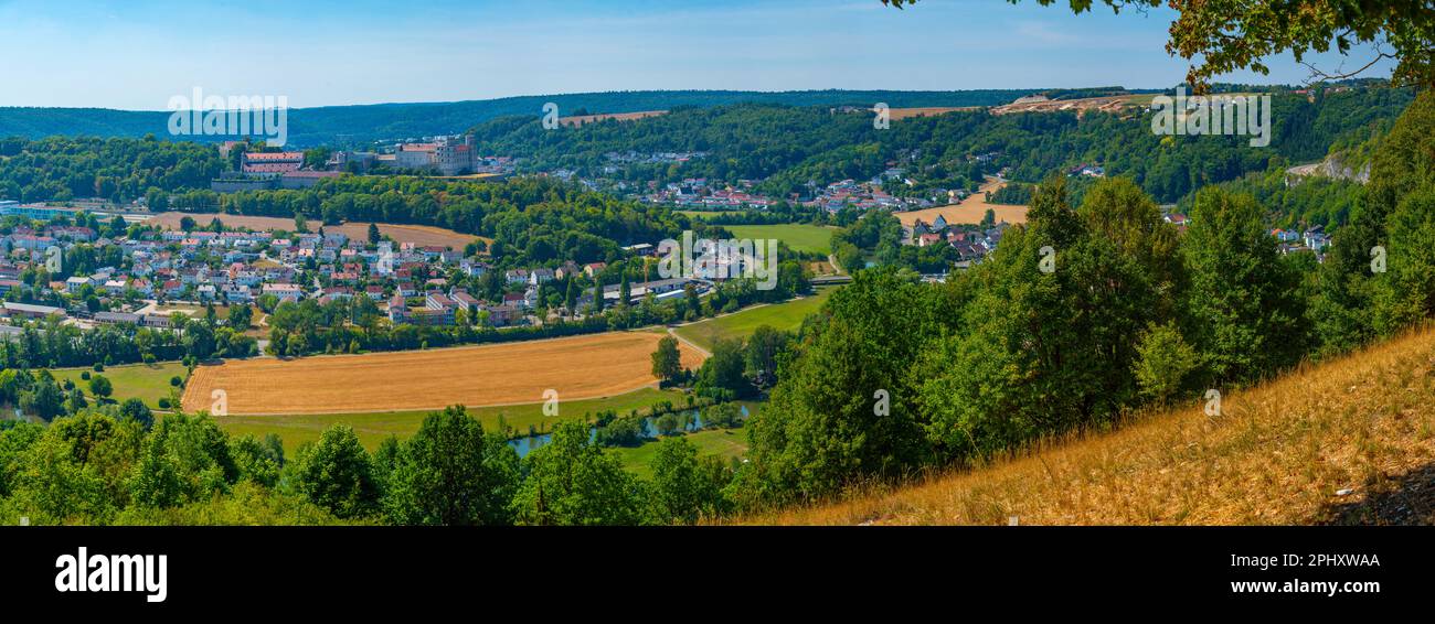 Panorama view of Willibaldsburg castle in German town Eichstätt Stock ...