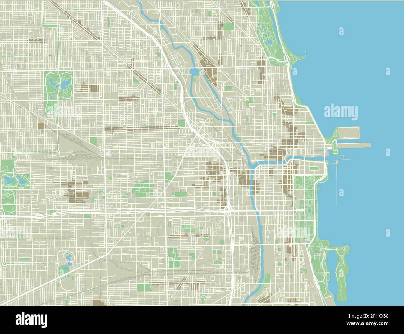 Vector city map of Chicago with well organized separated layers Stock Vector Image & Art - Alamy