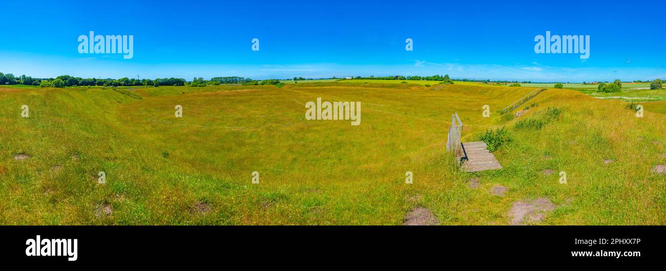 Trelleborg viking ring fortress in Denmark Stock Photo - Alamy