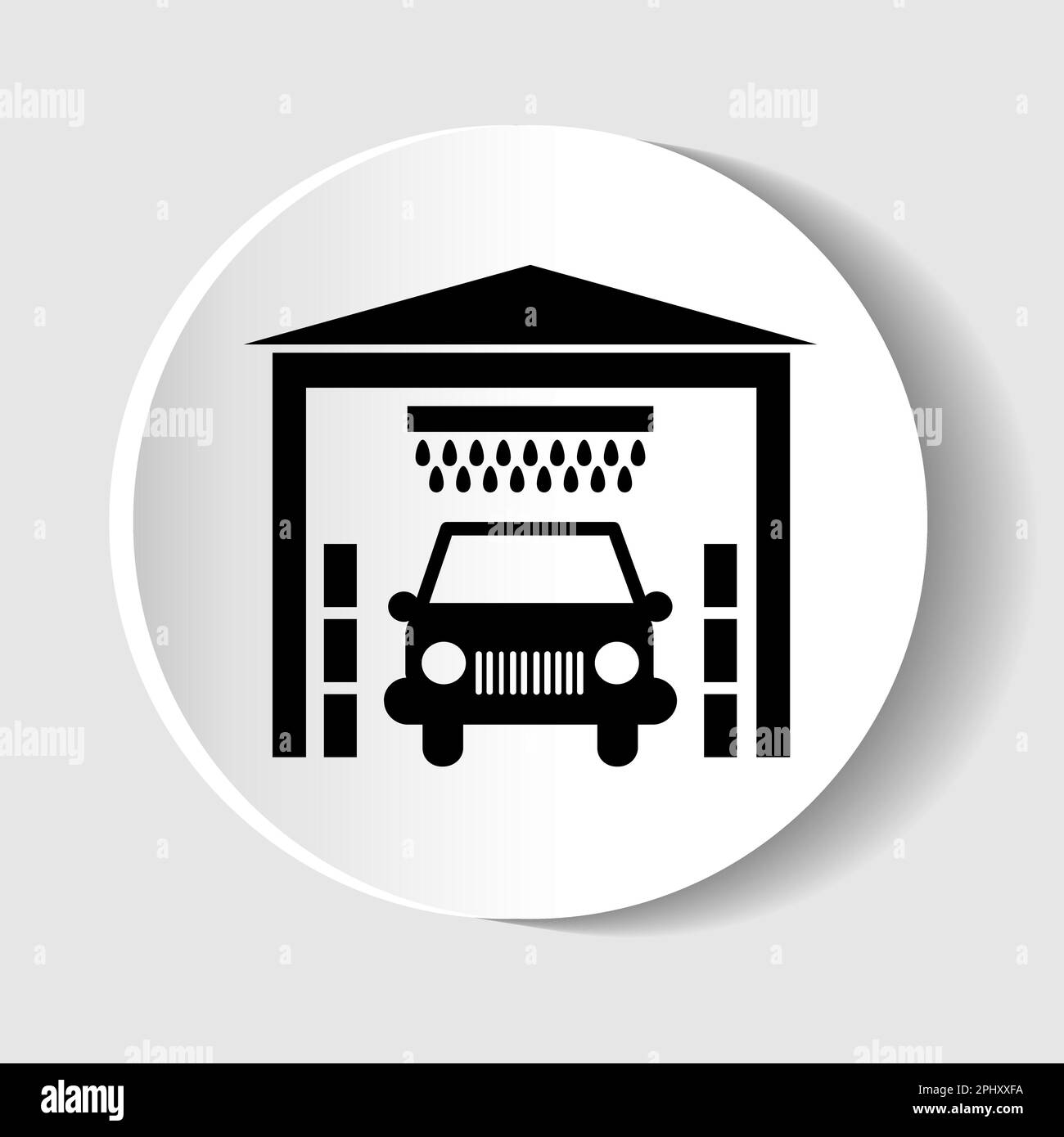 Car wash, auto cleaning service vector icon , flat design buttons on ...