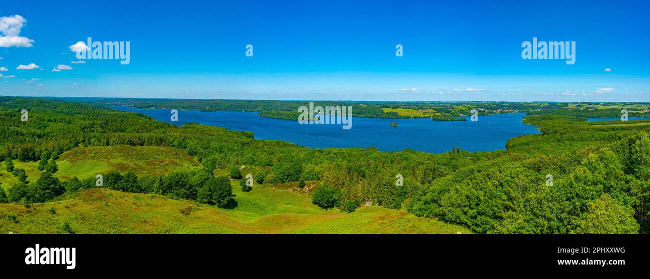 Panorama view of Denmark from Himmelbjerget viewpoint Stock Photo - Alamy