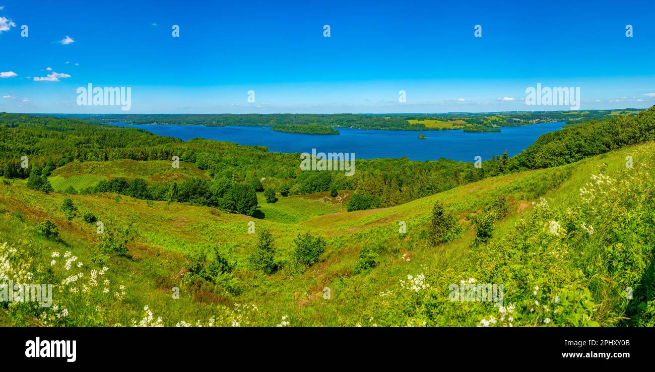 Panorama view of Denmark from Himmelbjerget viewpoint Stock Photo - Alamy