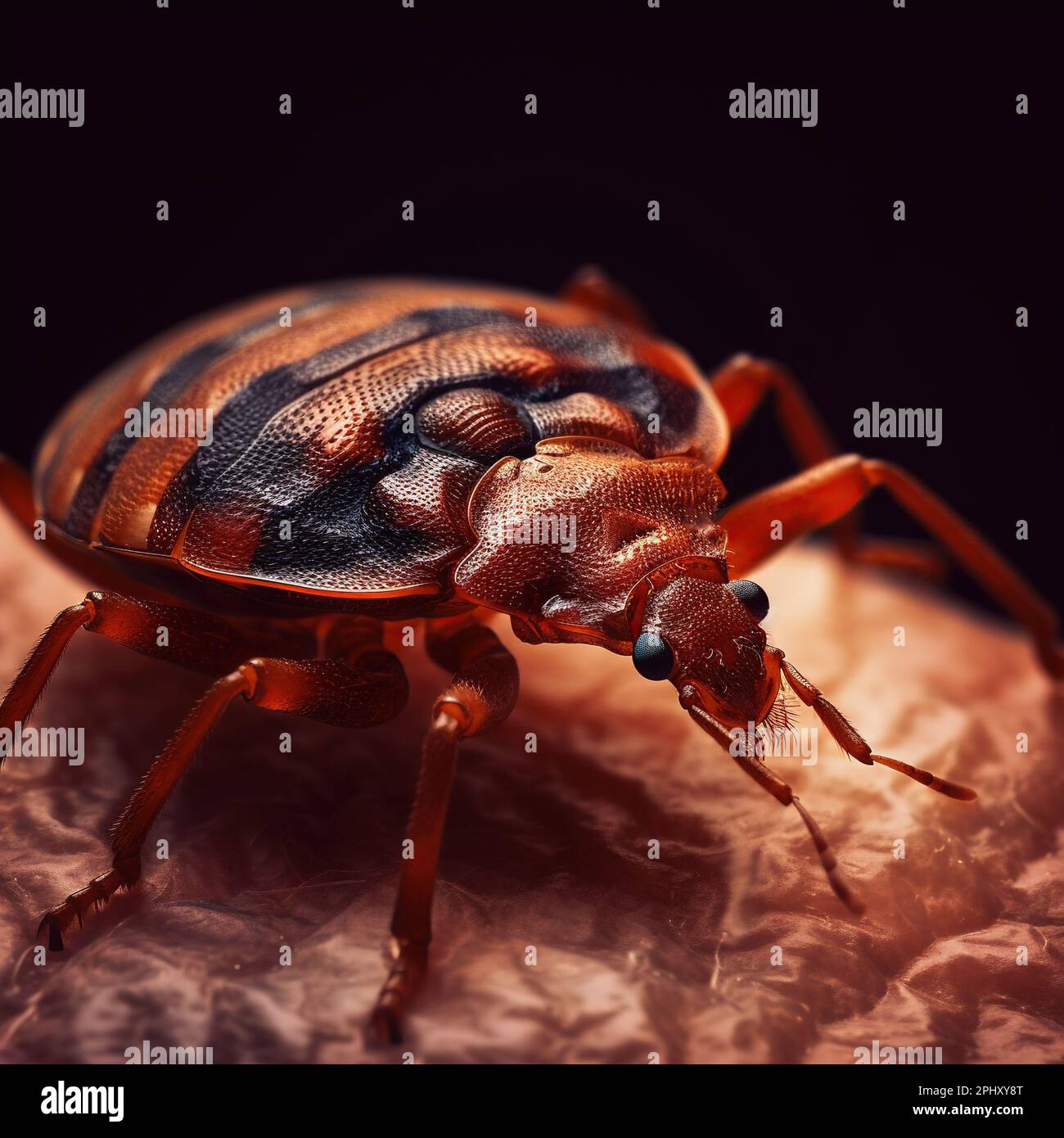 Bedbug. Macro photography of a bedbug. Close up of Cimex hemipterus ...