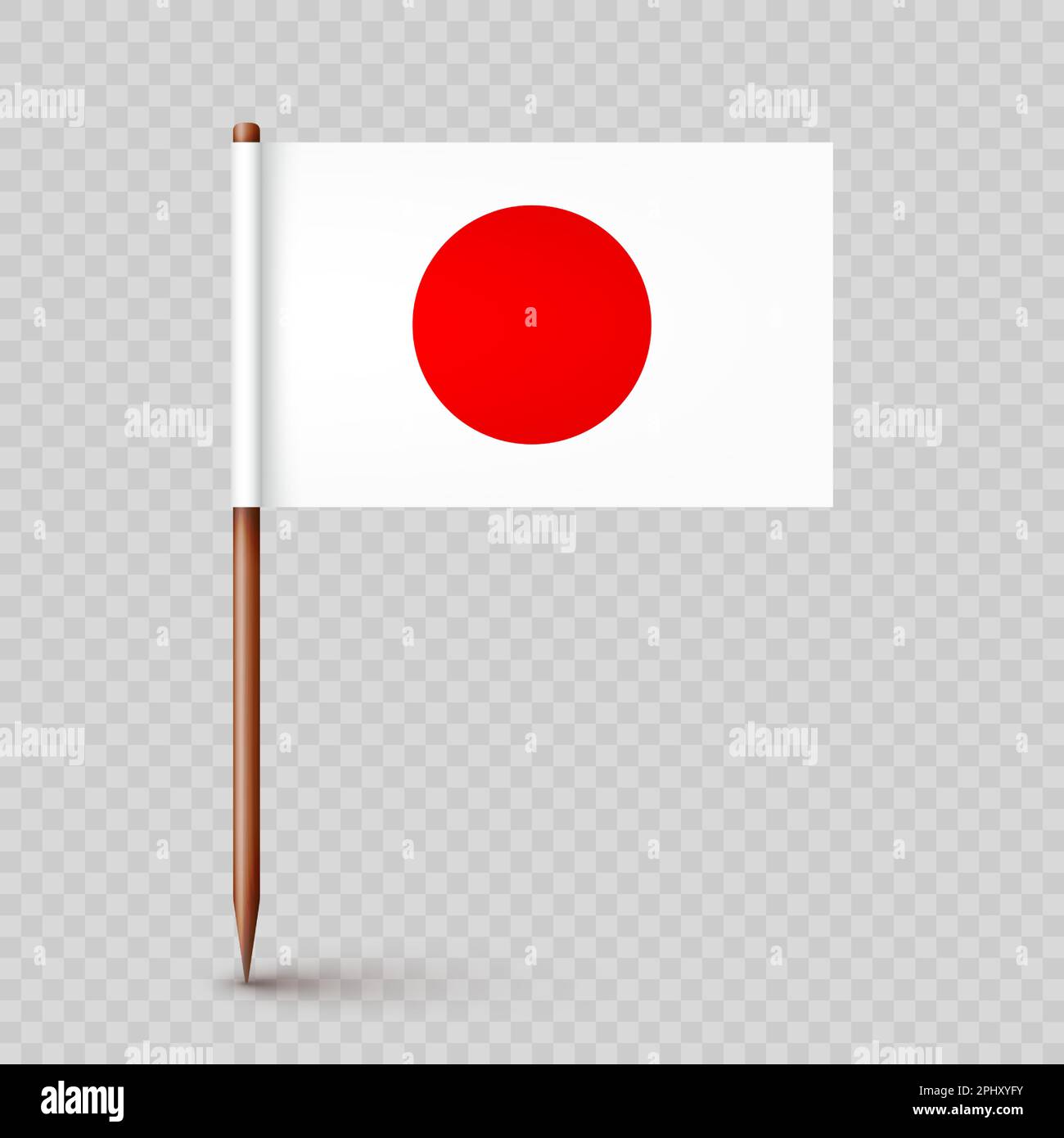 Realistic Japanese toothpick flag. Souvenir from Japan. Wooden ...