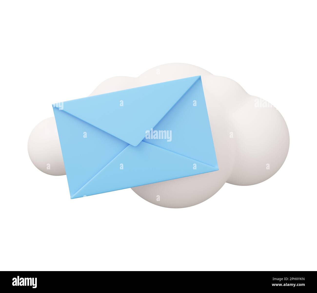 mail cloud 3d render. Minimal 3d render illustration isolated on white ...