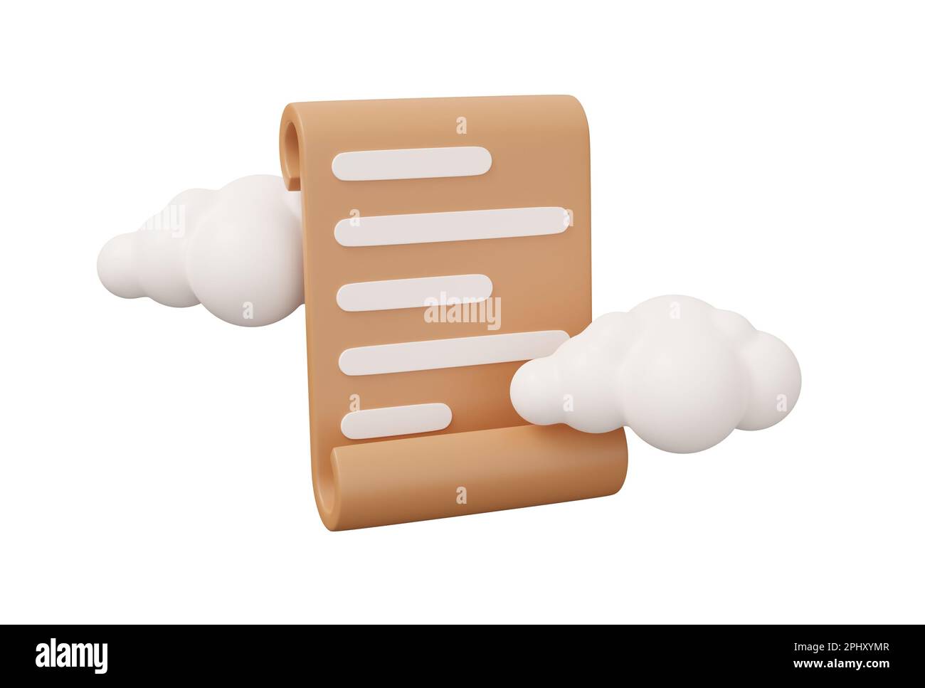 paper scroll cloud 3d illustration. Minimal 3d render illustration ...