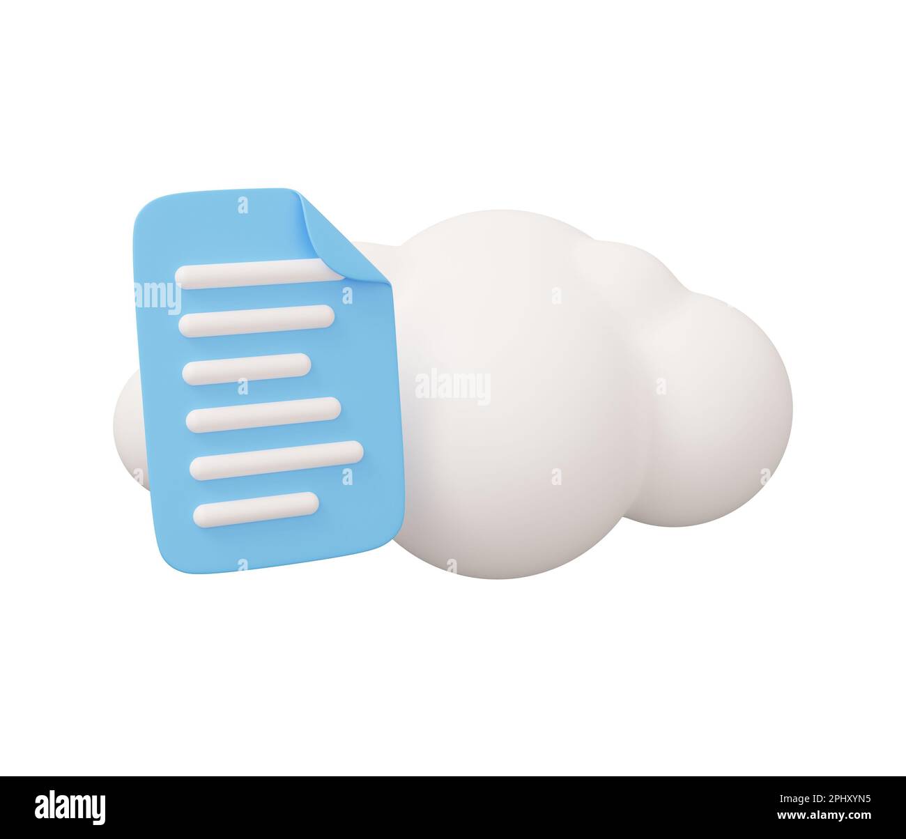 document cloud 3d illustration. Minimal 3d render illustration isolated ...