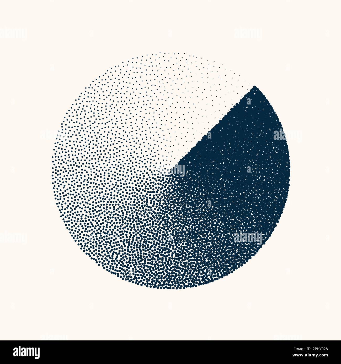 Round shaped dotted object, vintage stipple element. Fading gradient ...