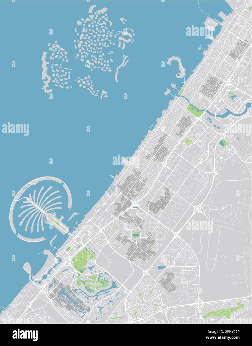 Vector city map of Dubai with well organized separated layers Stock ...