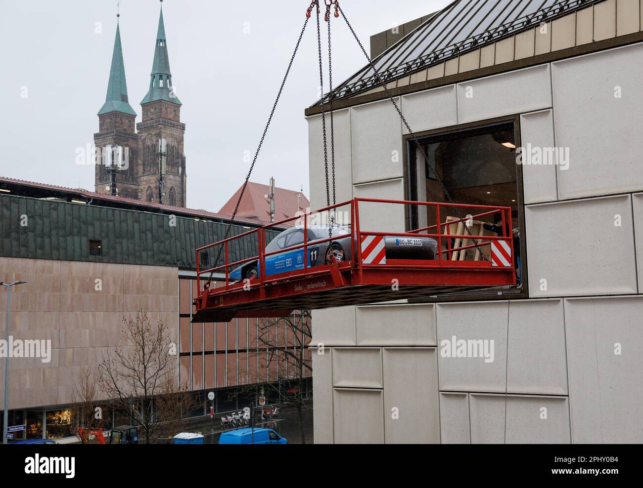 Nuremberg, Germany. 30th Mar, 2023. The solar car blue.cruiser is ...
