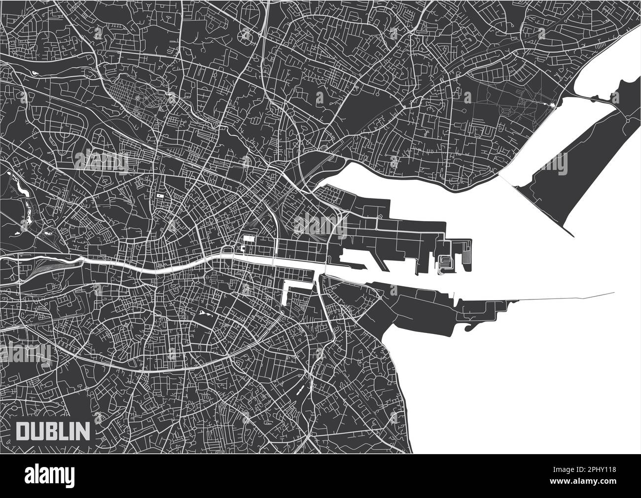 Map of dublin center Black and White Stock Photos & Images - Alamy