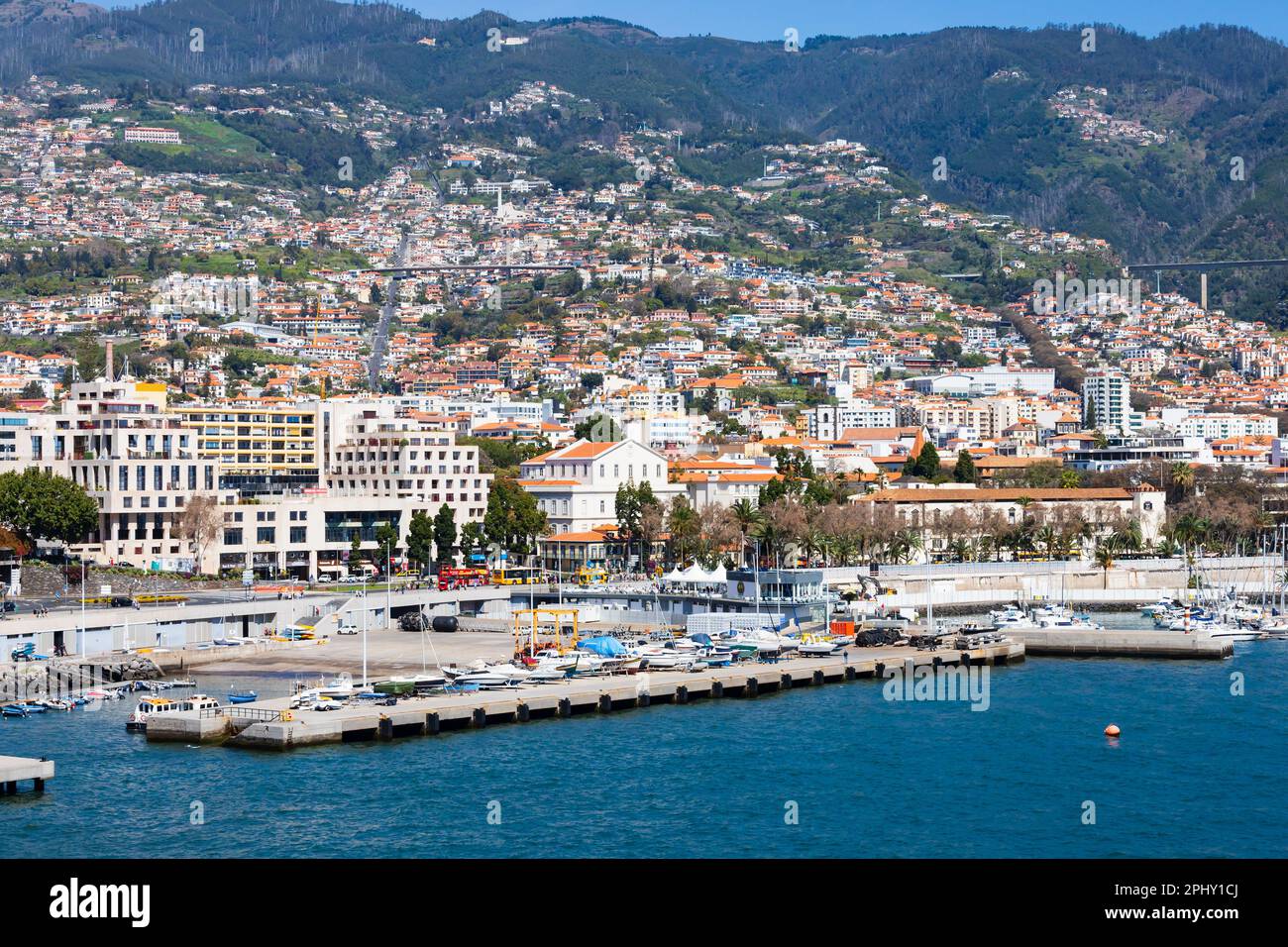 Capital city of Funchal, Madeira, Portugal as seen from the sea Stock ...
