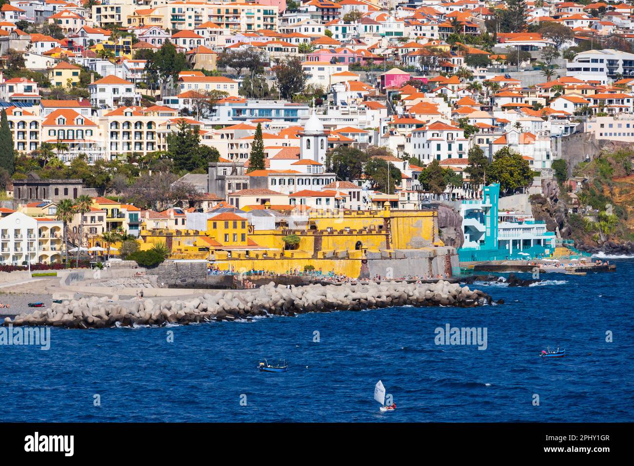 The mustard yellow painted Sao Tiago fort of the Capital city of ...