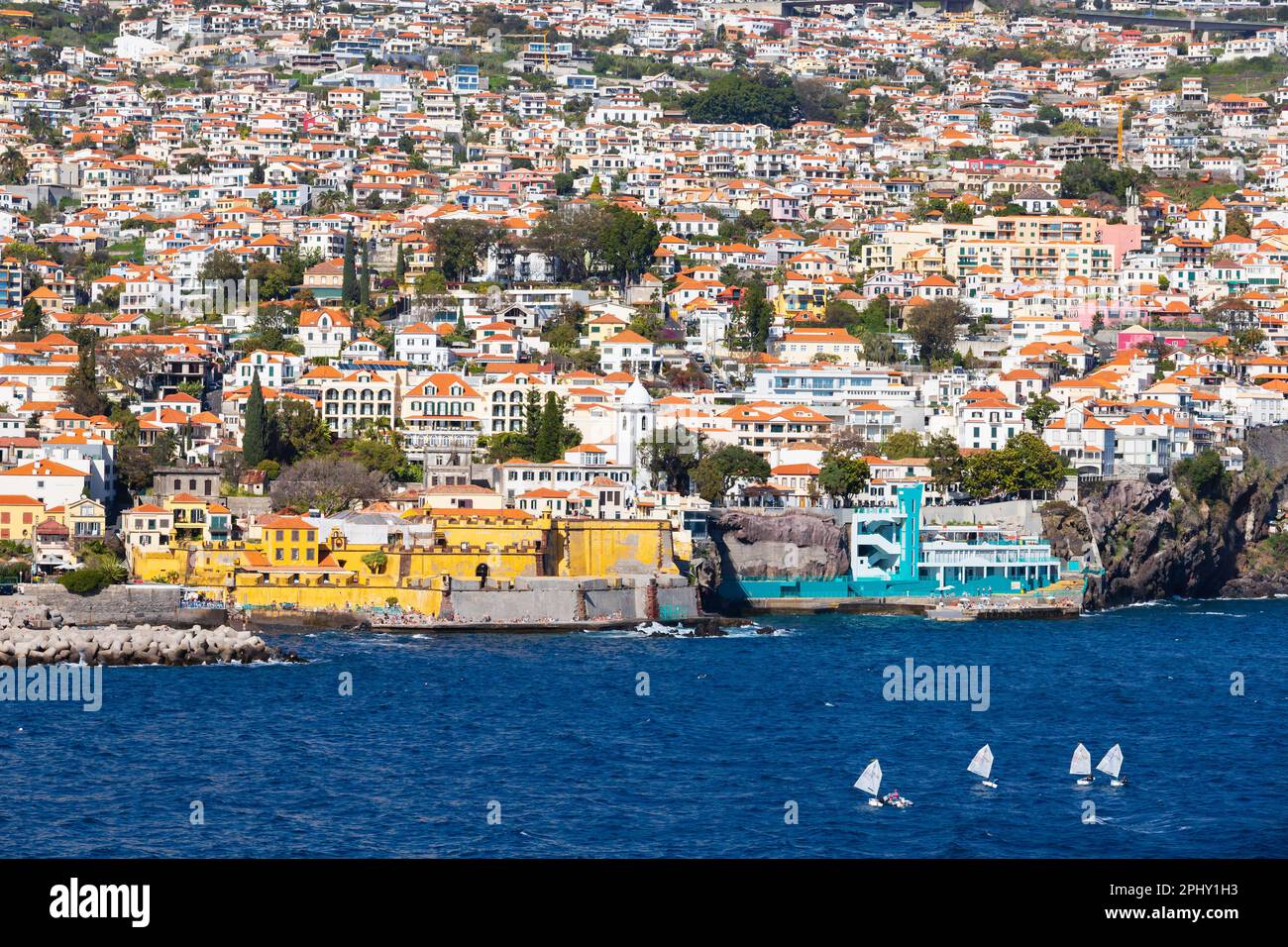 The mustard yellow painted Sao Tiago fort of the Capital city of ...
