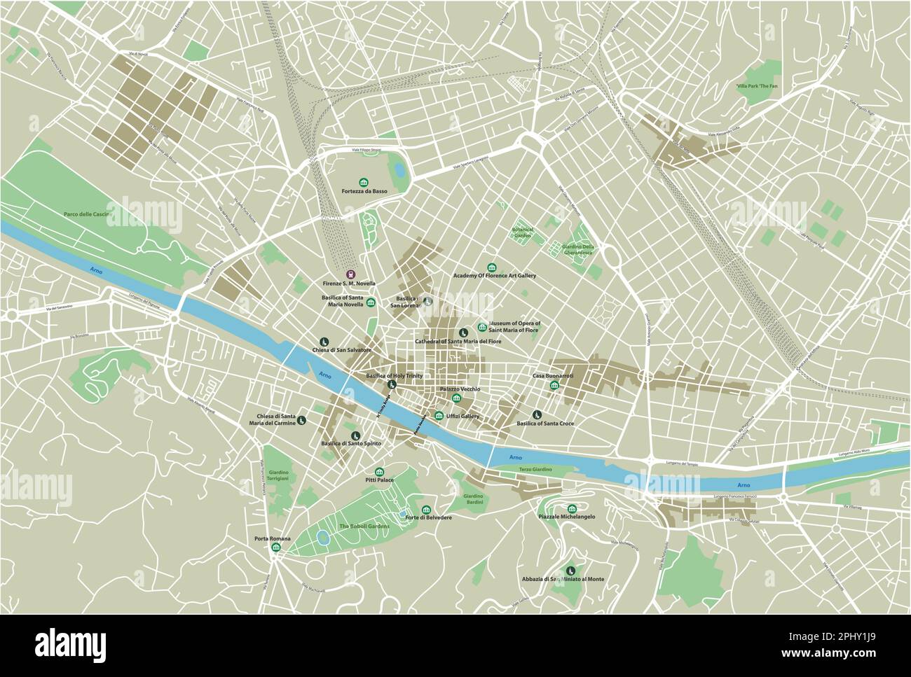 Vector city map of Florence with well organized separated layers Stock Vector Image & Art - Alamy