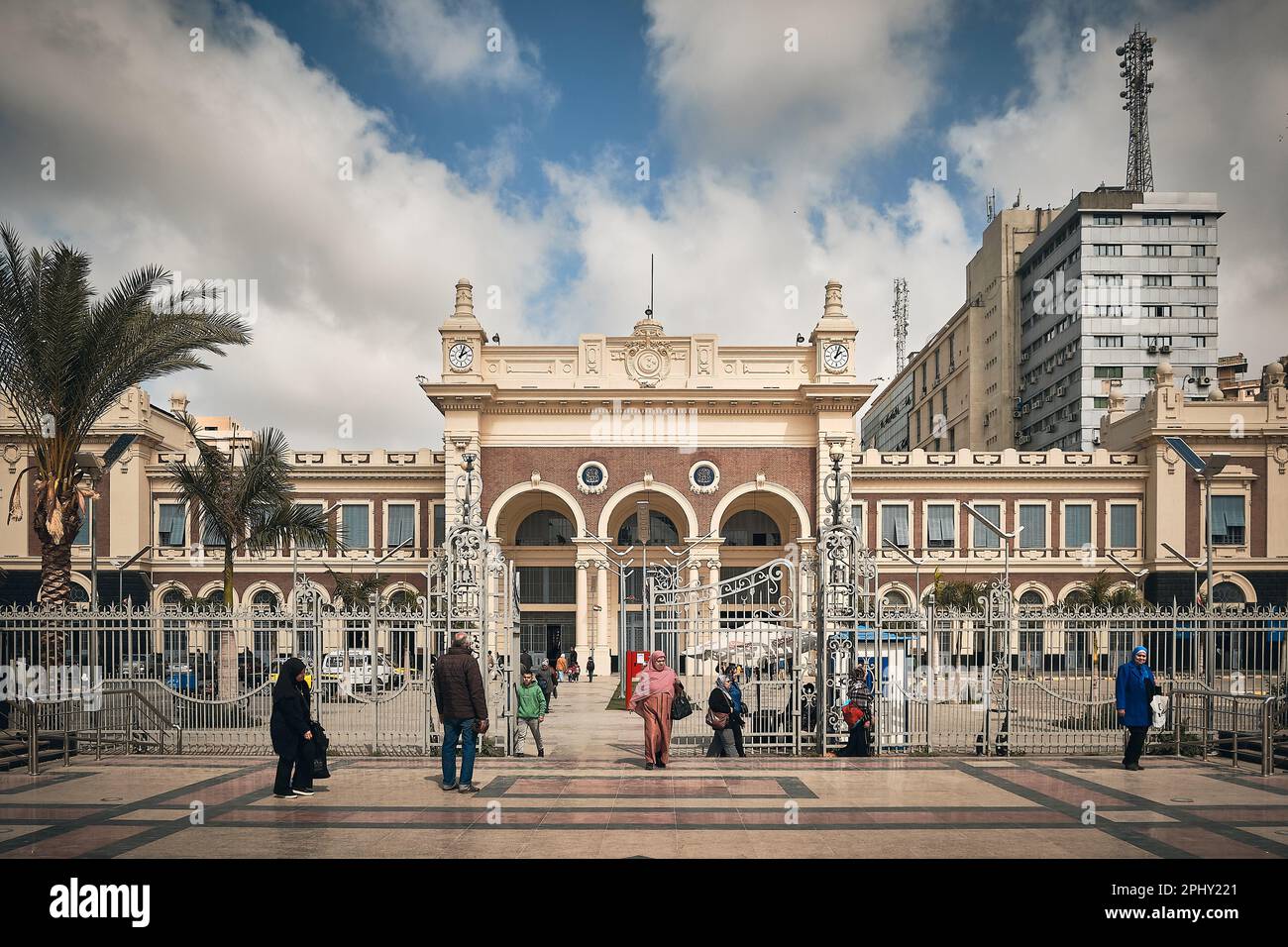 People at station square of Alexandria railway station, Egypt - March ...