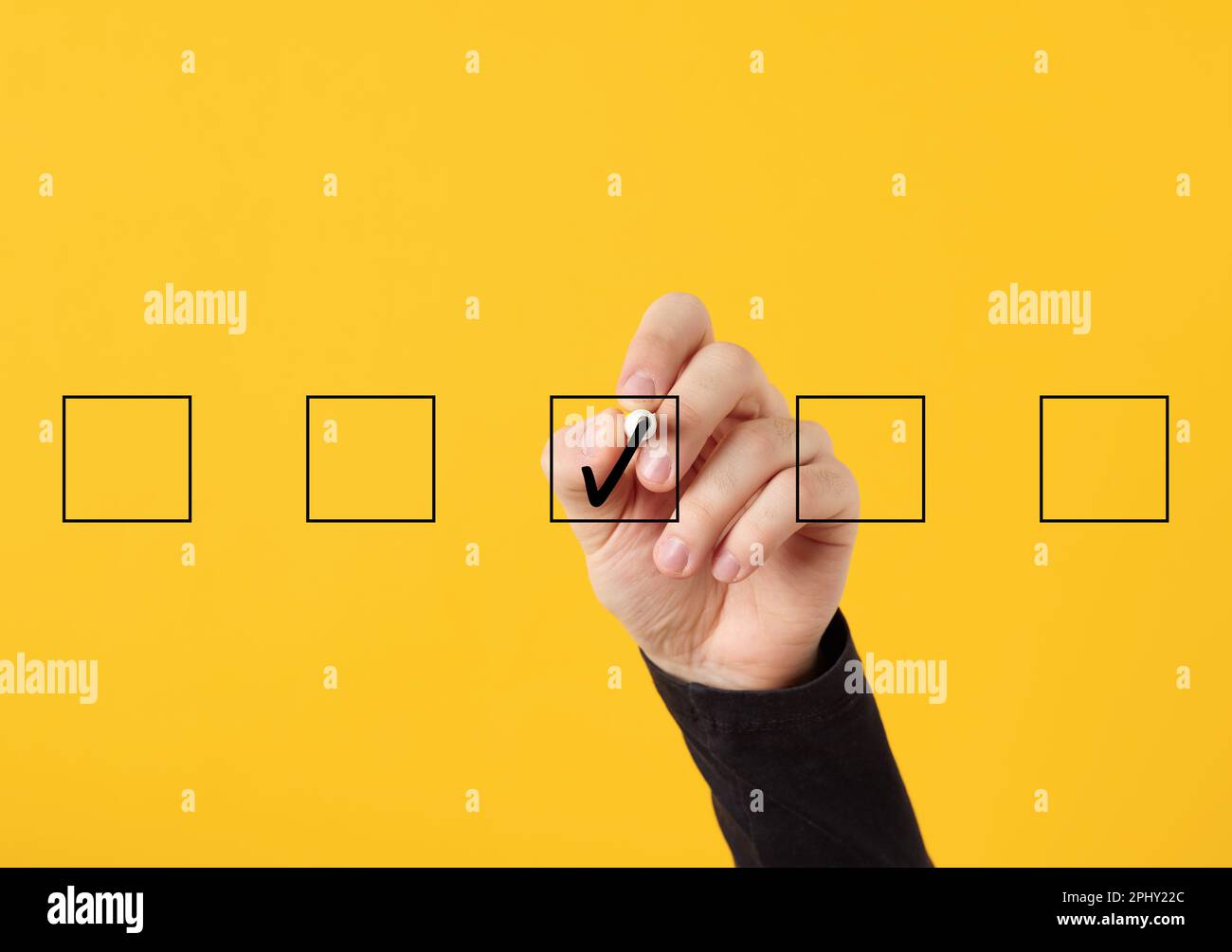 Approval and confirmation. Selecting the right option or making the ...