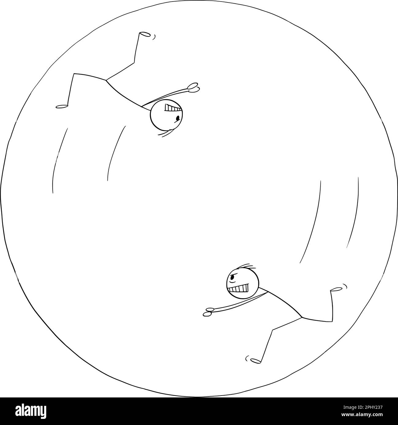 Two Stick Figures Running Two Stick Figures Running