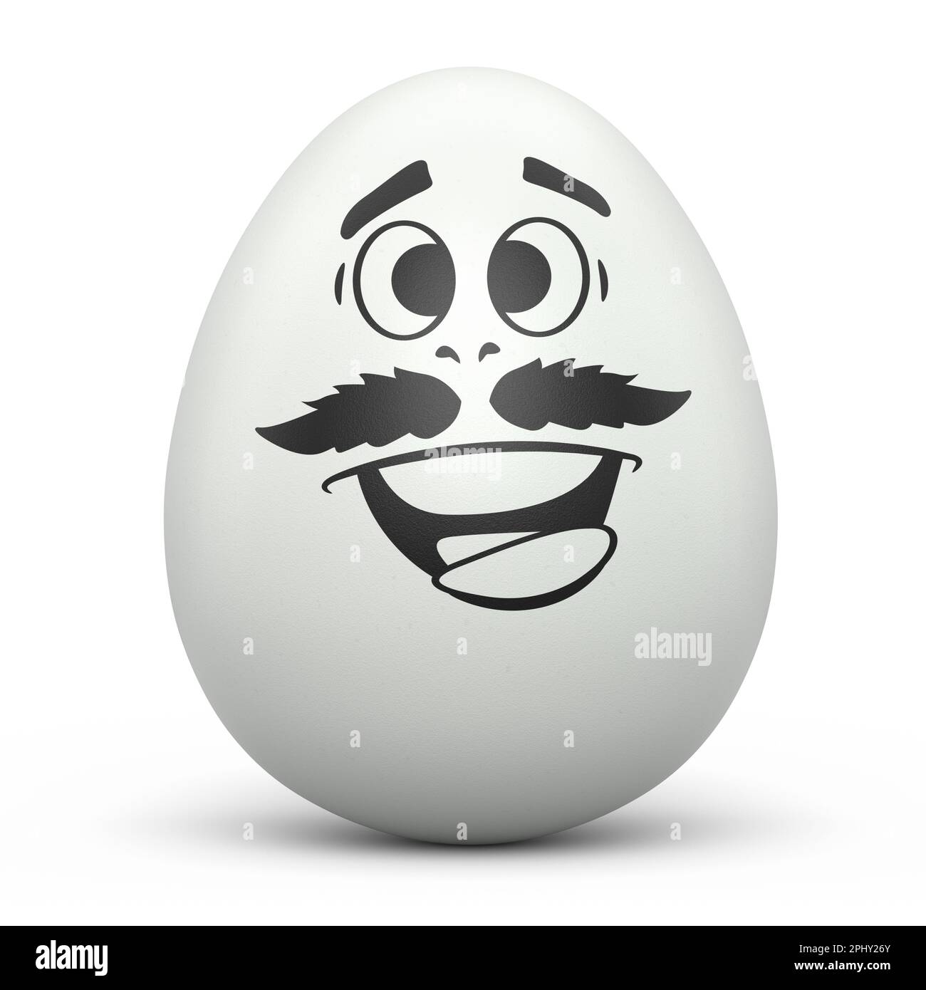 Farm white painted egg with expressions and funny face isolated on ...