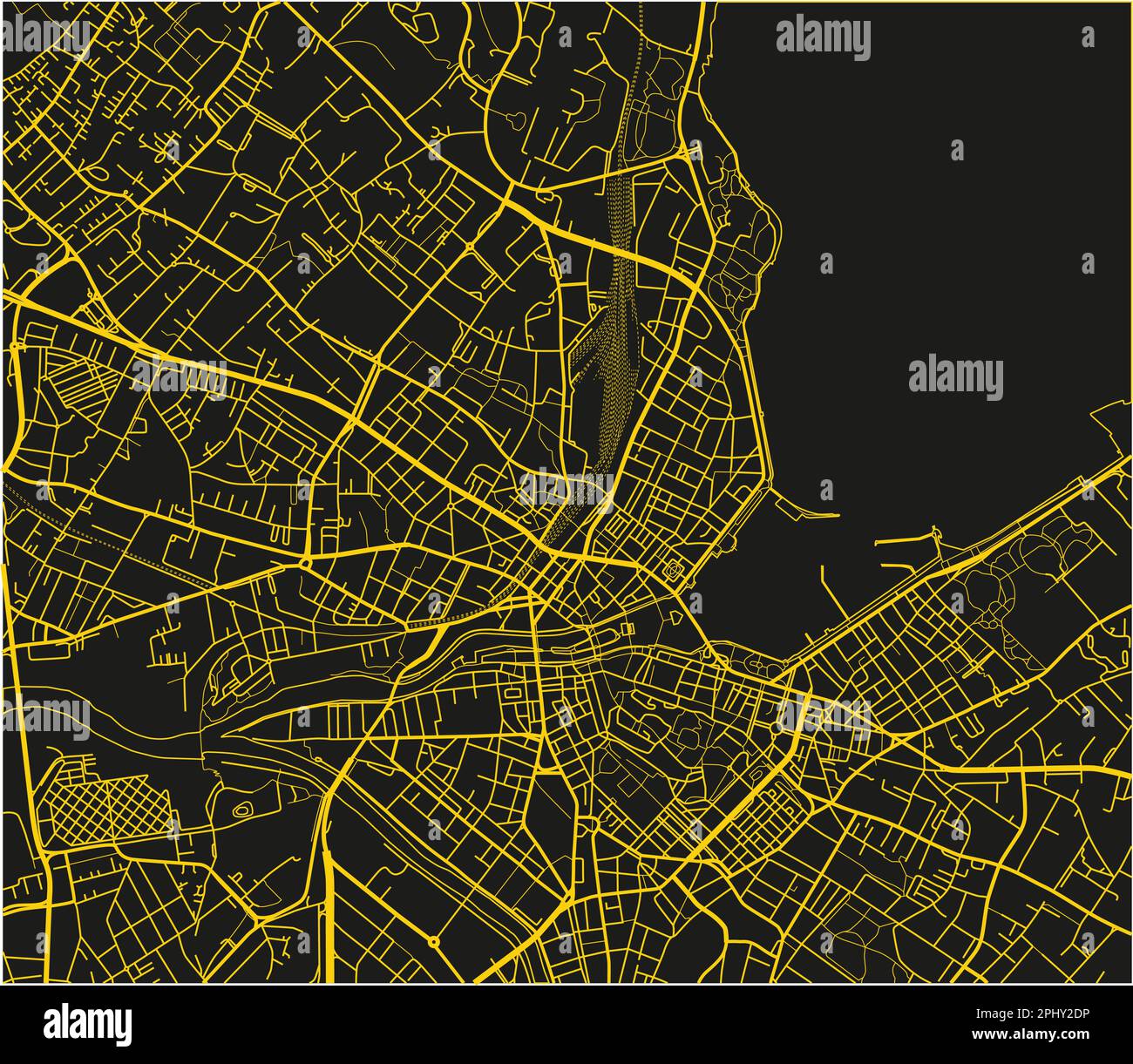 Black and yellow vector city map of Geneva with well organized separated layer Stock Vector ...