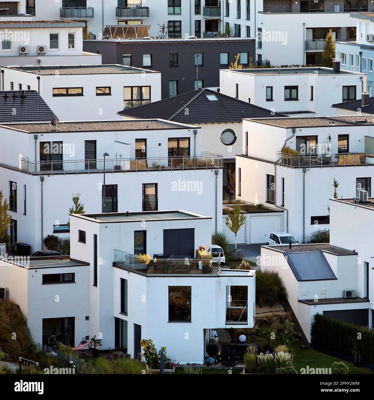 modern and new residential development at the Phoenix Lake, Germany ...