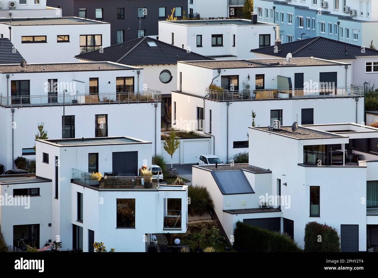 modern and new residential development at the Phoenix Lake, Germany ...
