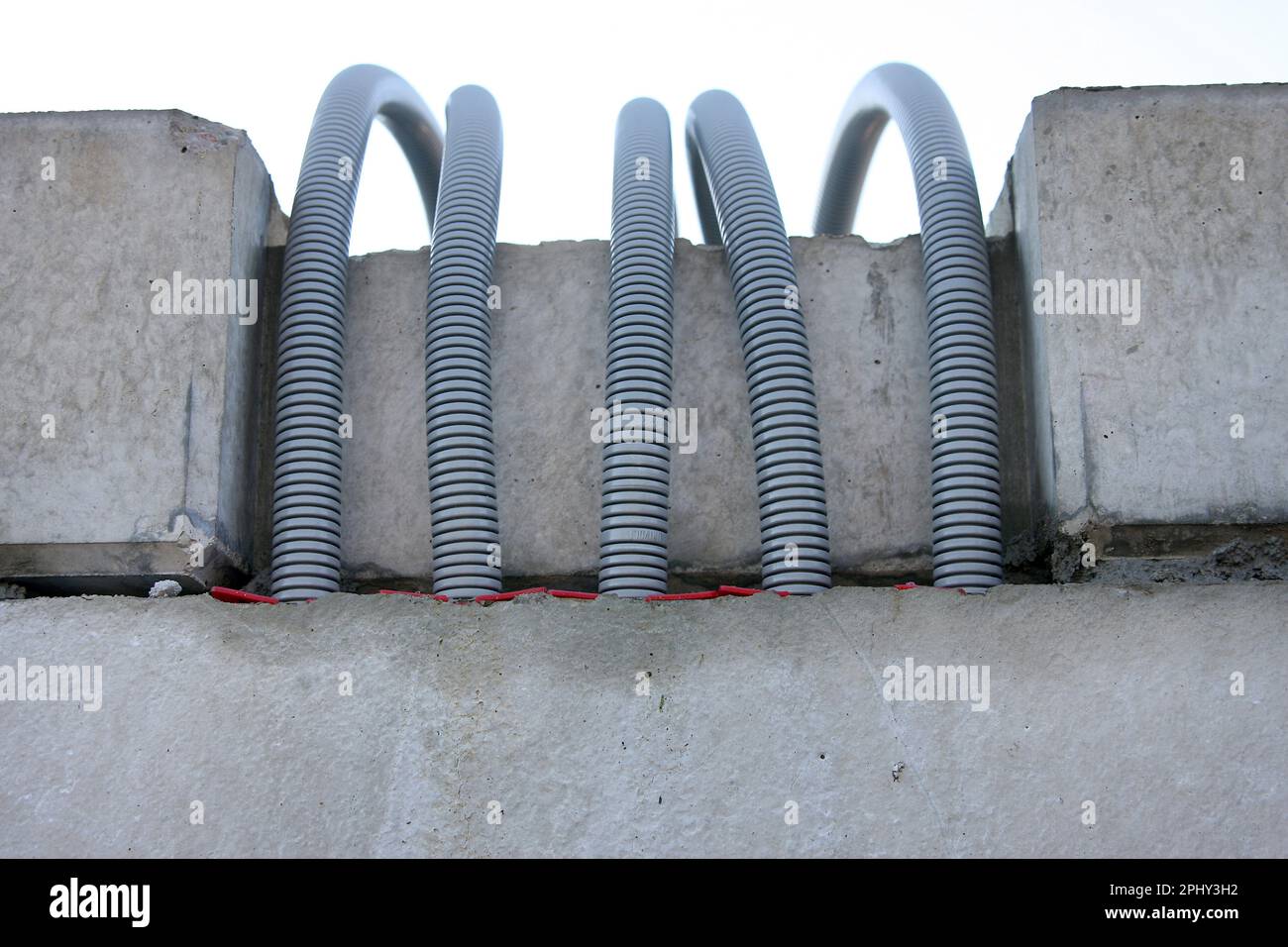 construction site with supply pipes Stock Photo - Alamy