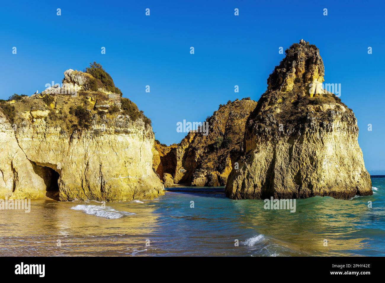 rocks at the beach Praia da Prainha, Portugal, Algarve, Alvor Stock ...