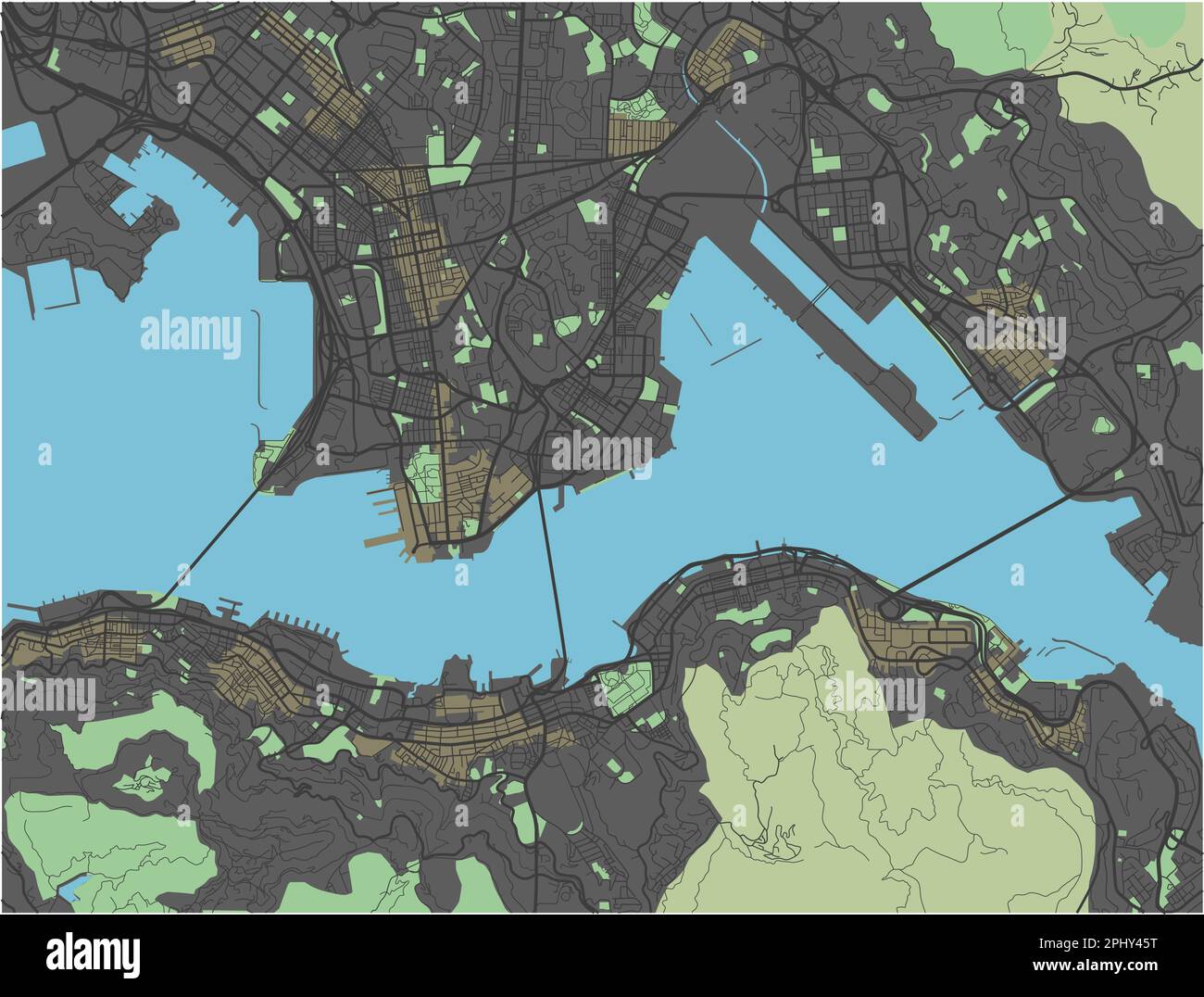 Hong Kong vector map with dark colors Stock Vector Image & Art - Alamy