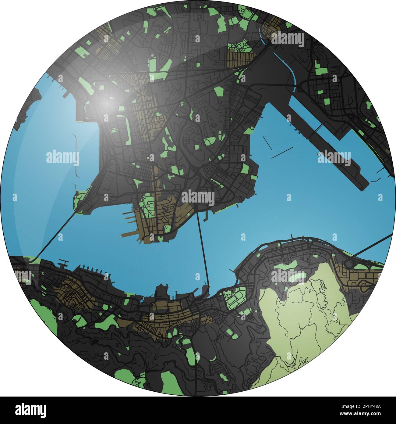 Hong Kong vector map with dark colors Stock Vector Image & Art - Alamy