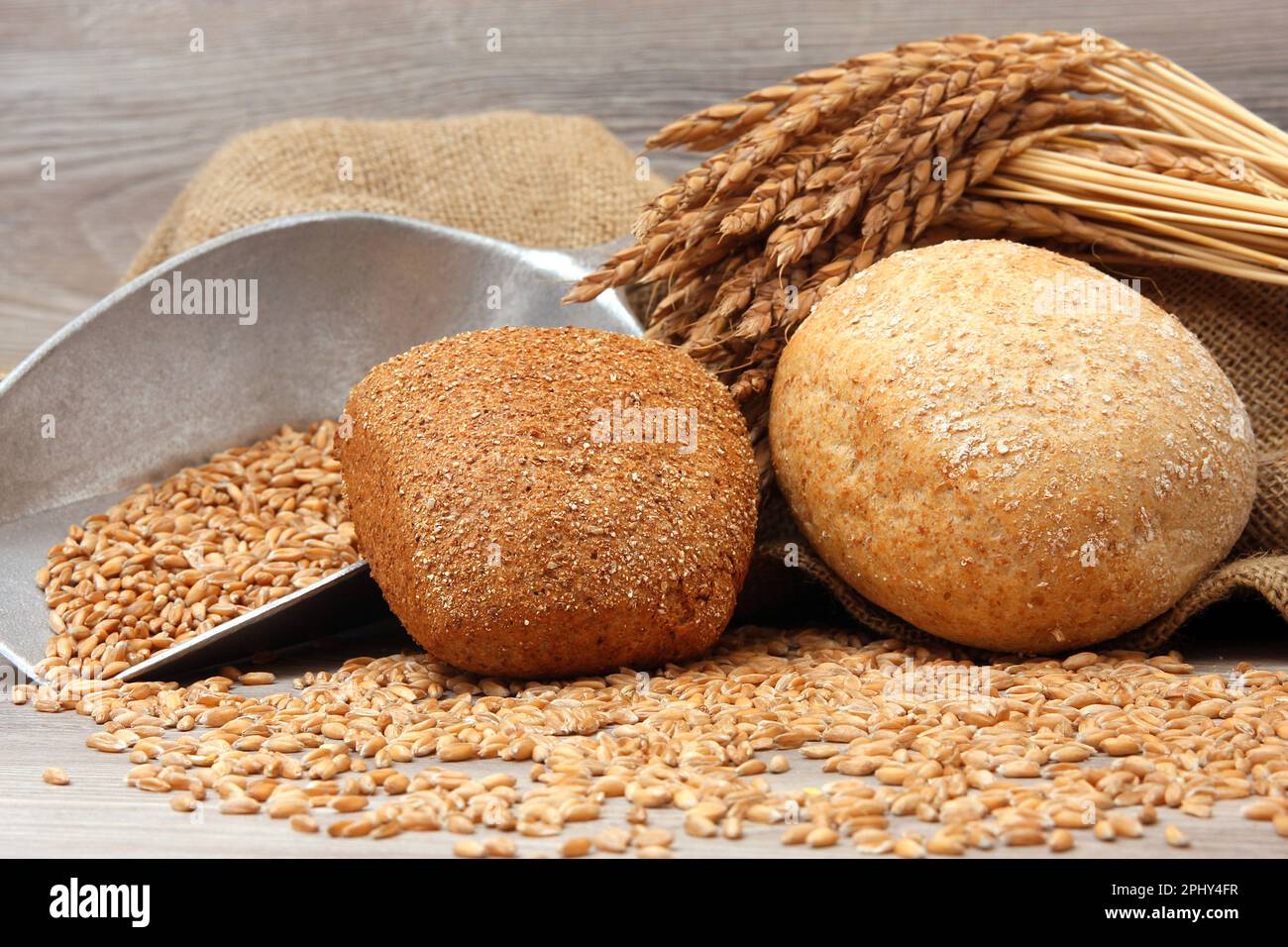 different spelt rolls with grains Stock Photo - Alamy