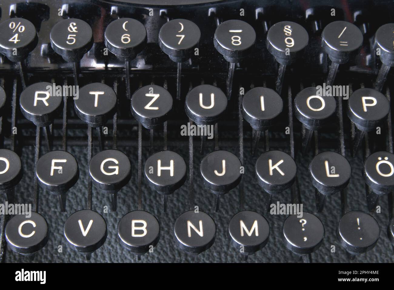 old mechanical black typewriter, keyboard Stock Photo - Alamy
