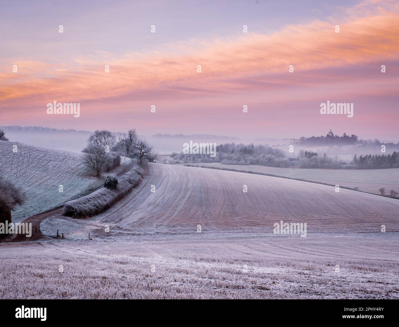Winter View from Downley, walking towards West Wycombe Stock Photo - Alamy