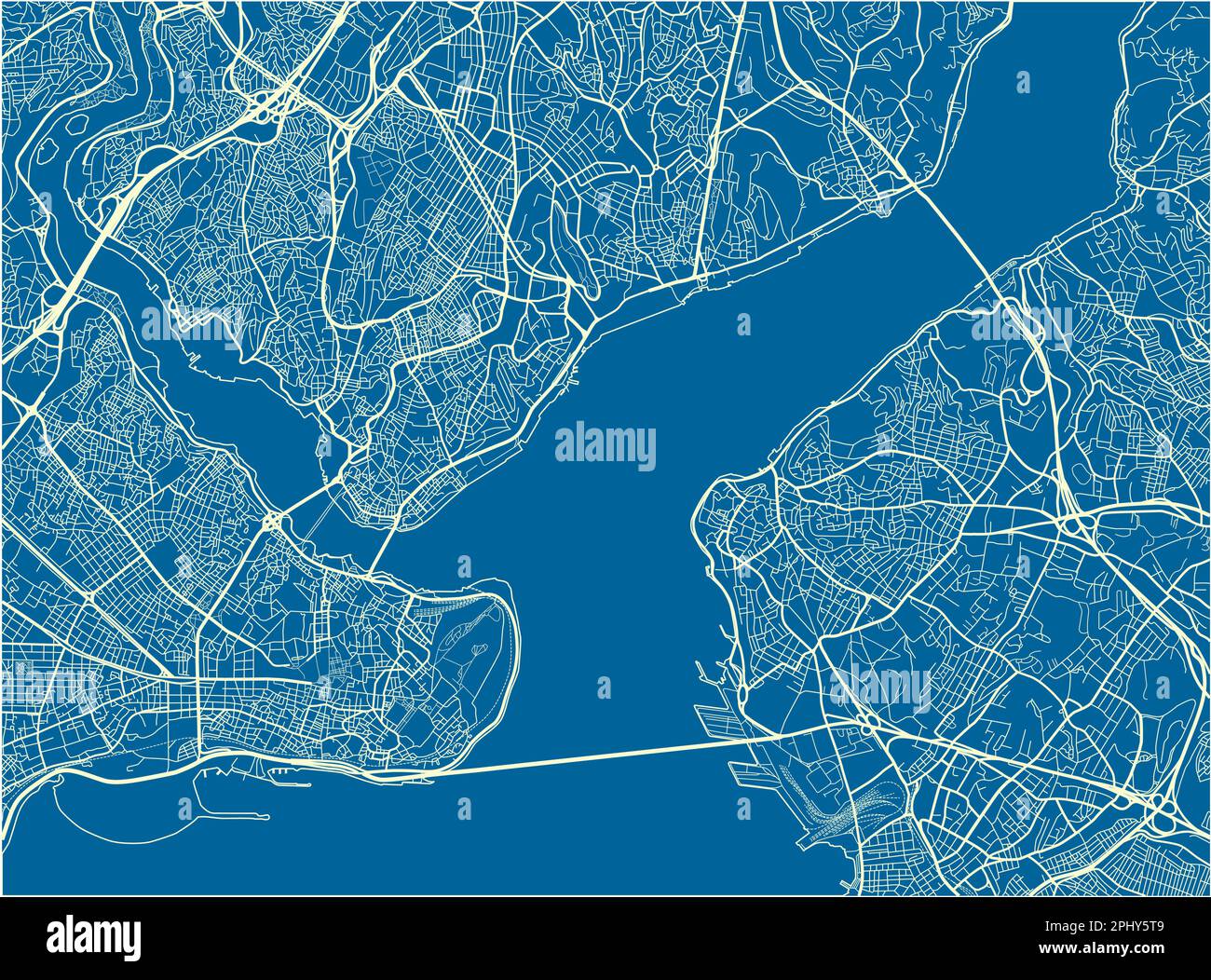 Blue and White vector city map of Istanbul with well organized separated layers Stock Vector ...