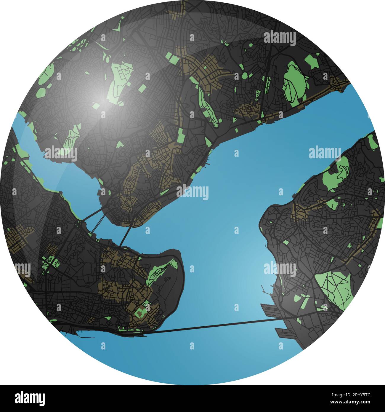 Istanbul vector map with dark colors Stock Vector Image & Art - Alamy