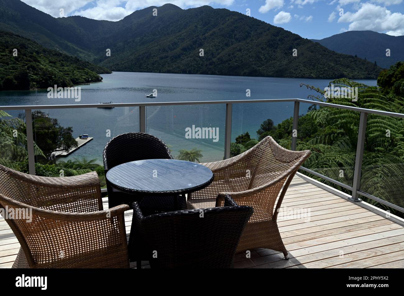 View from a private deck at a guest room at Punga Cove overlooking ...
