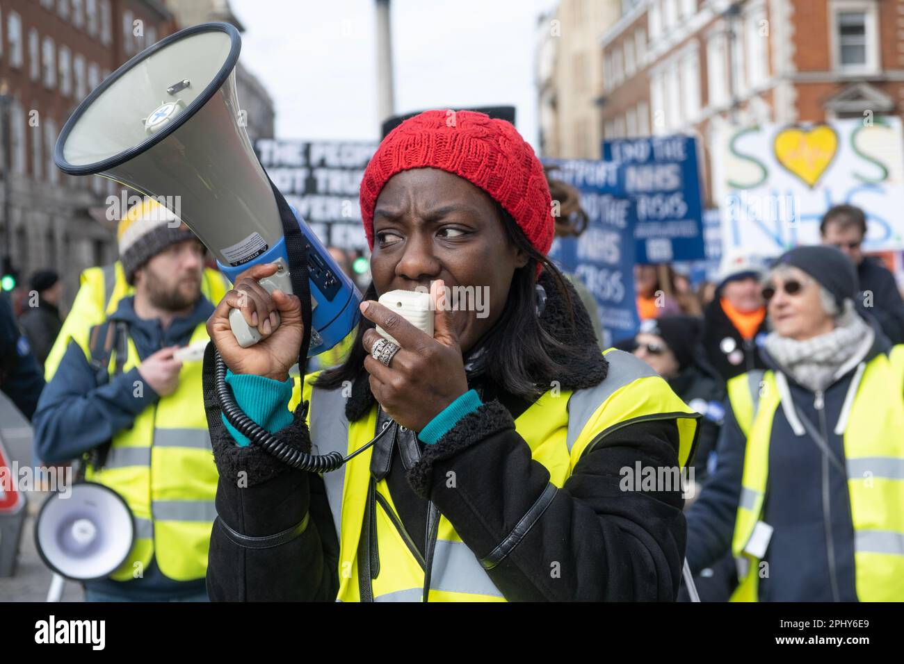 Protesters at the SOS NHS National Demo in London, supporting striking ...