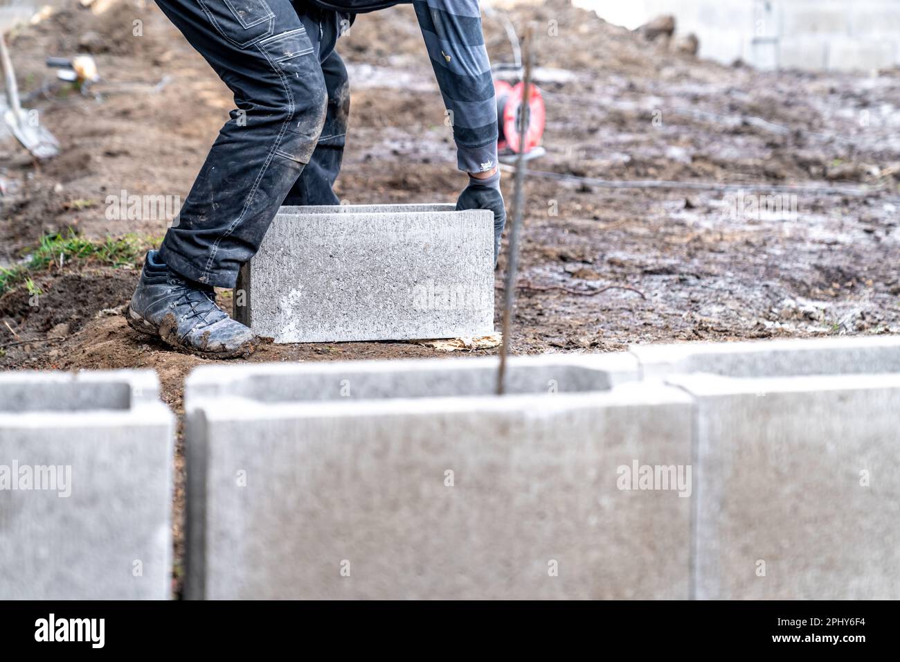 building the foundation of a house from a lost formwork Stock Photo - Alamy