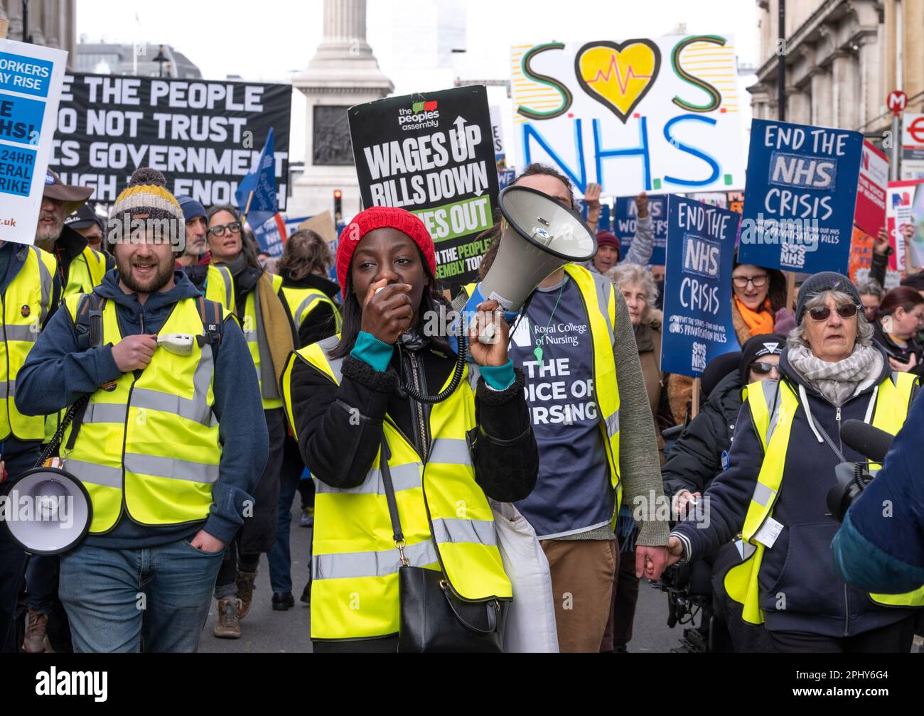 Protesters at the SOS NHS National Demo in London, supporting striking ...