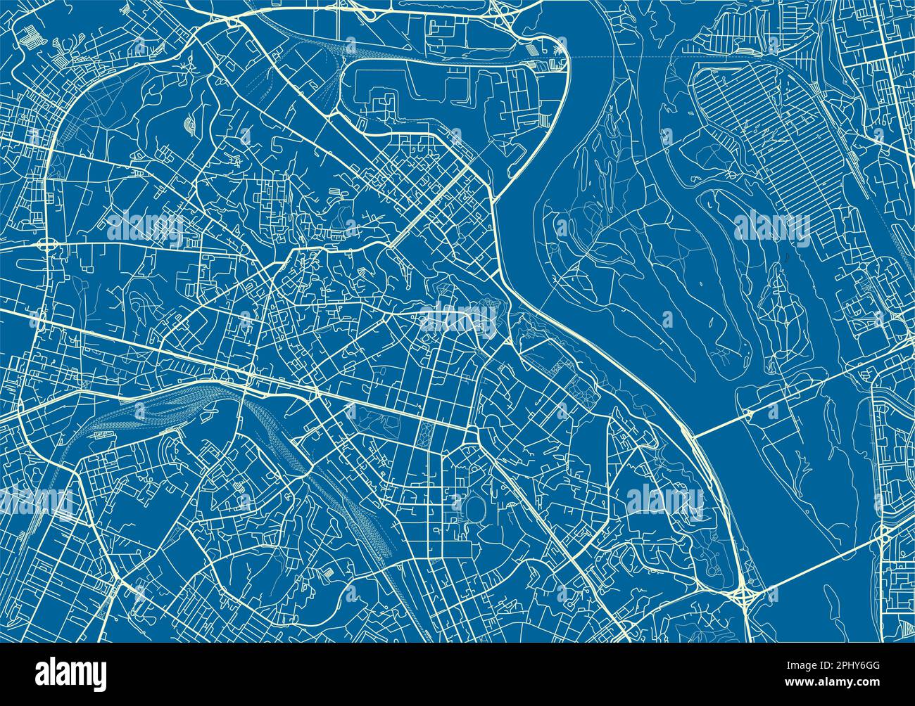 Blue and White vector city map of Kiev with well organized separated layers Stock Vector Image ...