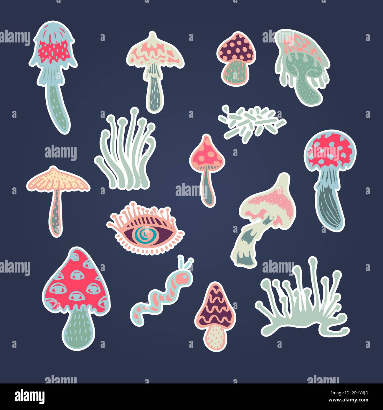 Funky hippy stickers hi-res stock photography and images - Alamy