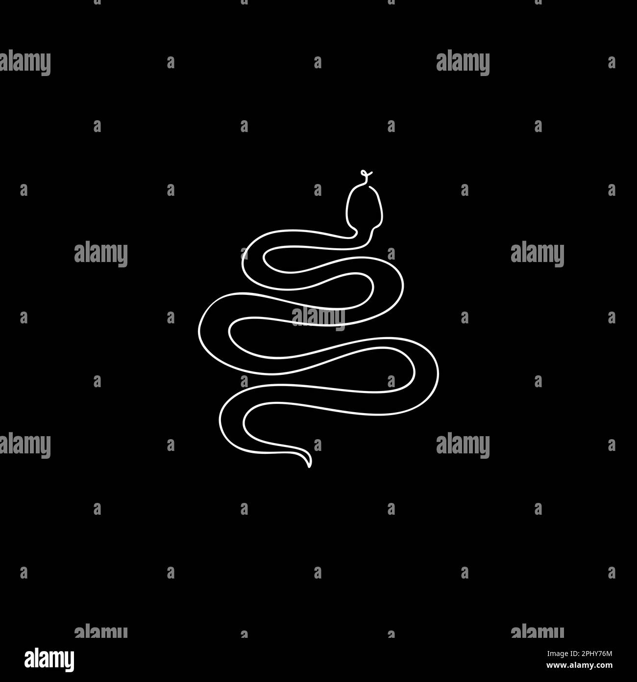 Snake illustration in line art style isolated on black Stock Vector ...