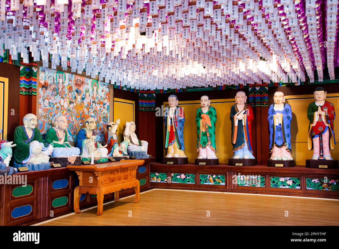 Colorful deity angel statue in Yonggung shrine for korean people ...
