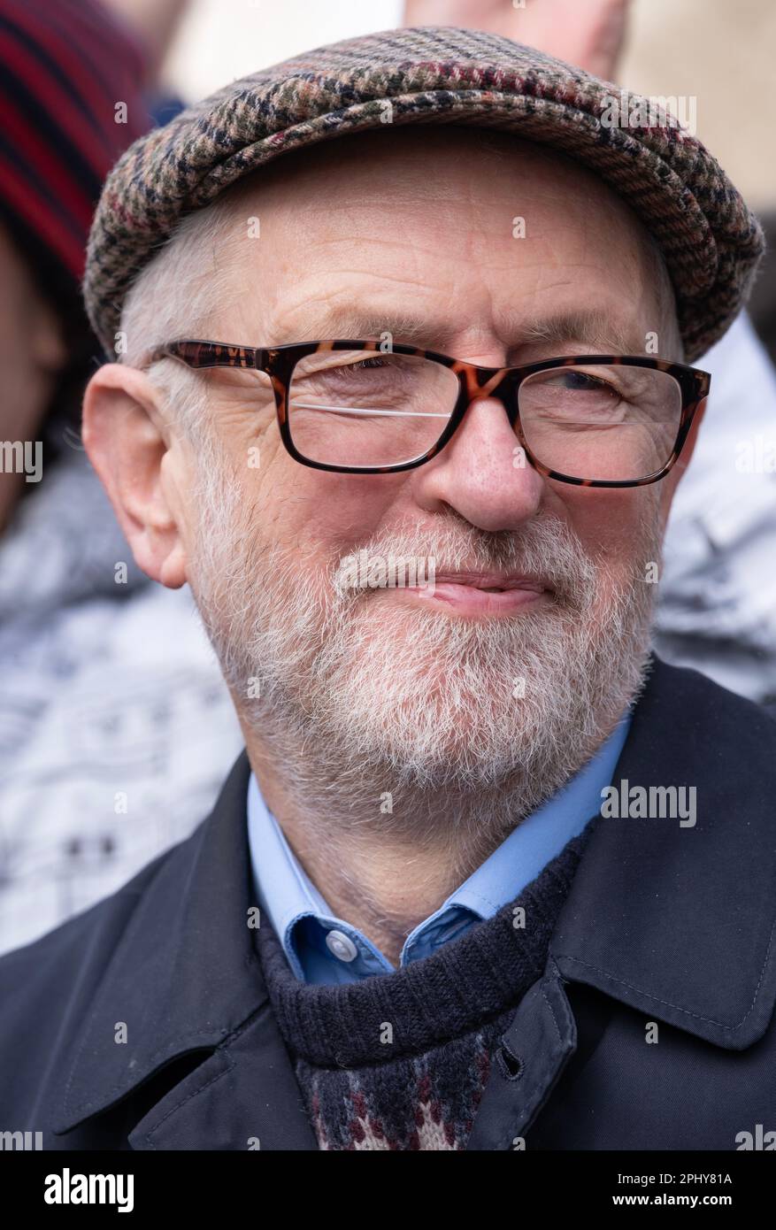 British MP Jeremy Corbyn attending the SOS NHS National Demo in London ...