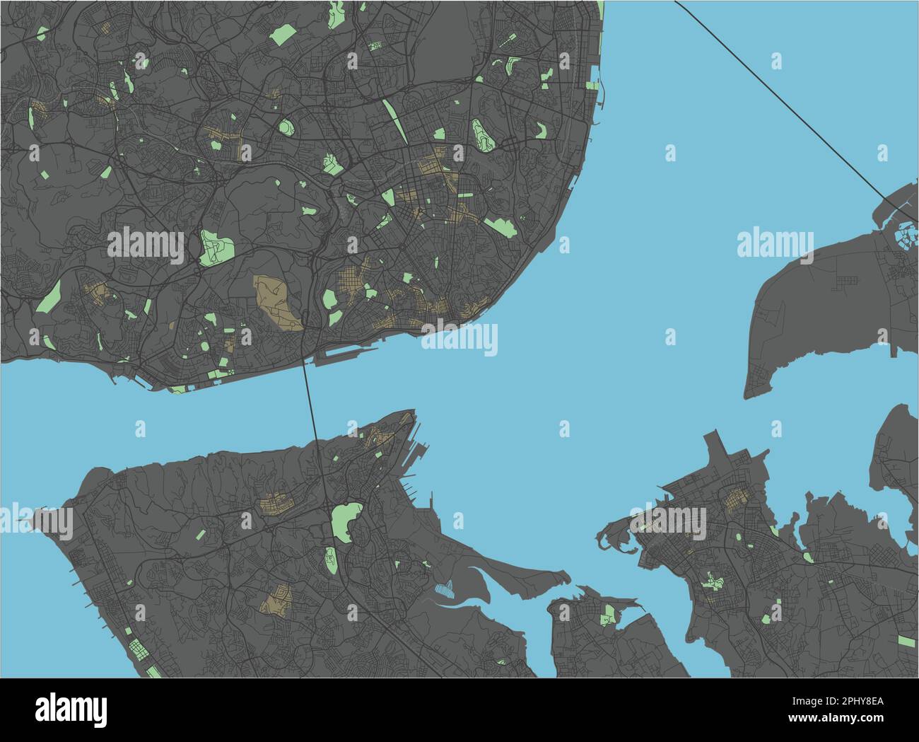 Lisbon vector map with dark colors Stock Vector Image & Art - Alamy