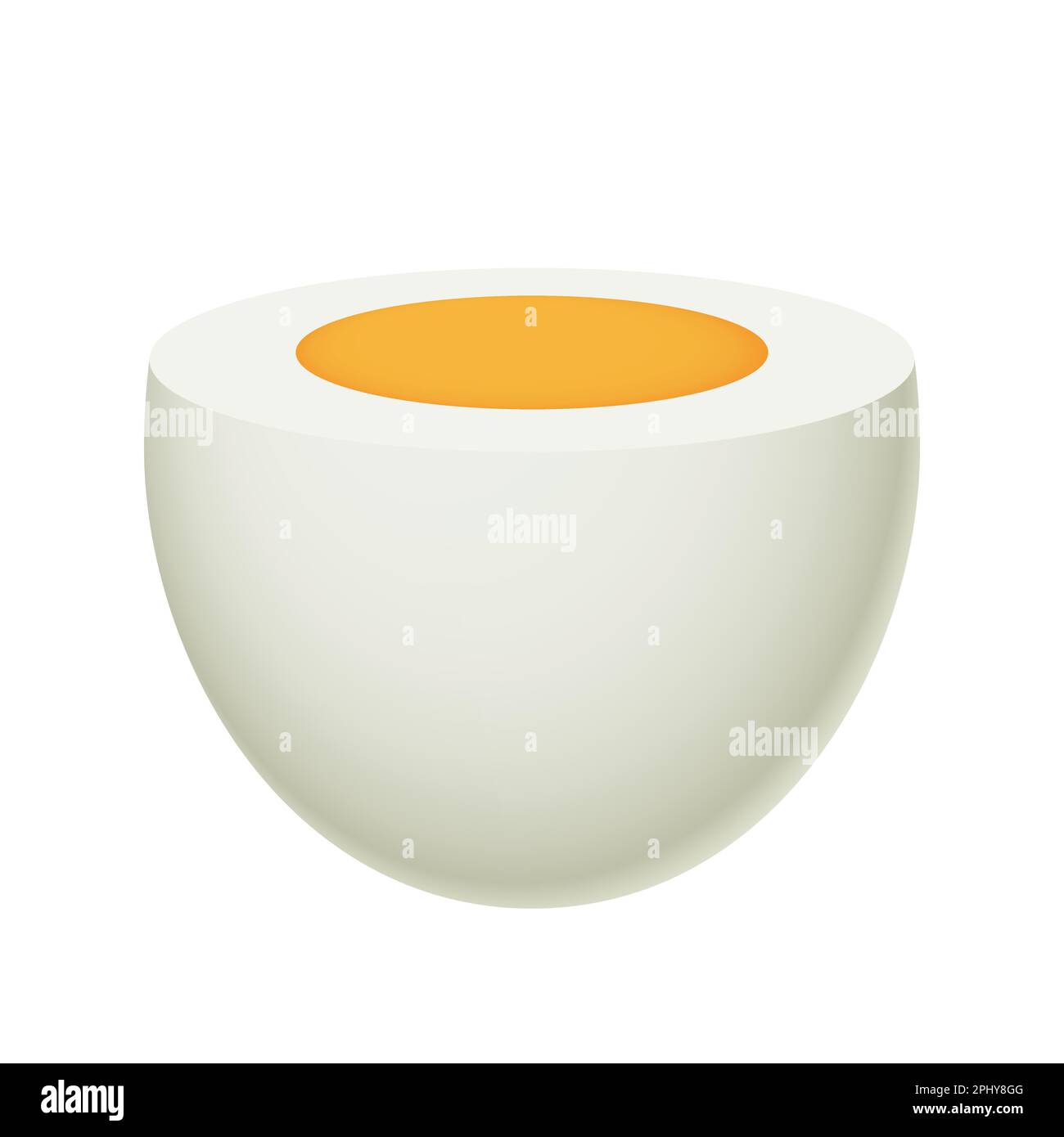 half an egg, white and yolk - peeled and sliced egg - illustration on ...