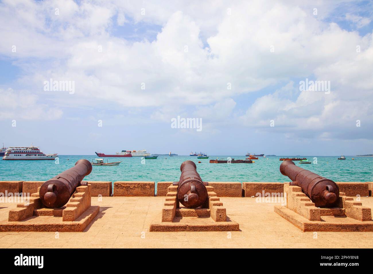 Cannons in Stone Town, Zanzibar. Tanzania. Africa Stock Photo - Alamy